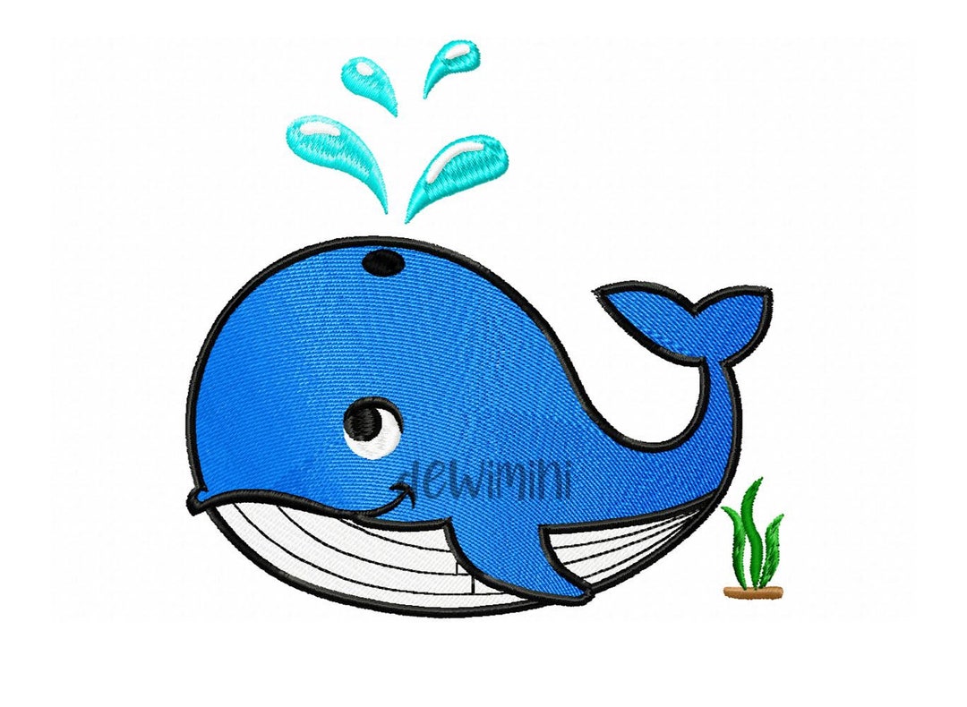 Cute Whale Embroidery Designs, Fish Embroidery Design, Ocean Embroidery ...