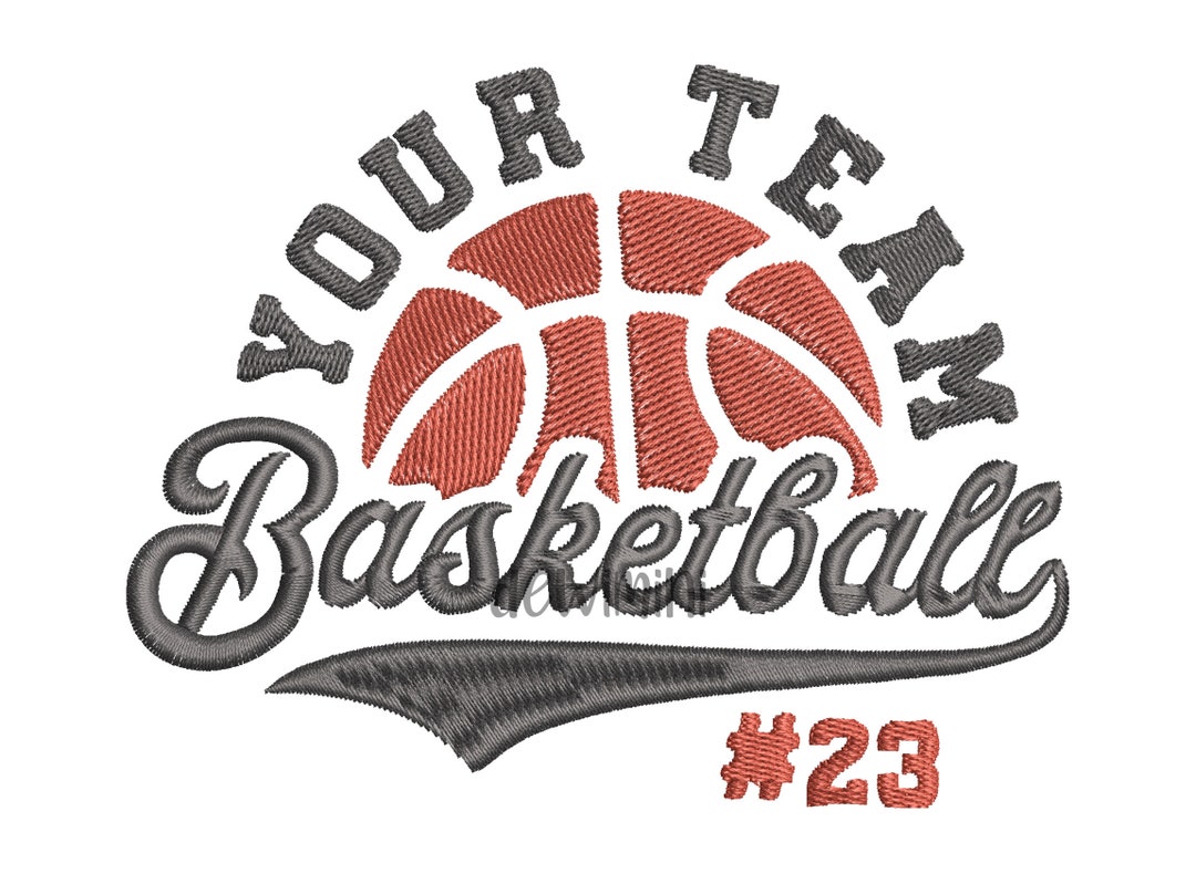 Basketball Team Embroidery Design, Split Name Basketball Embroidery ...