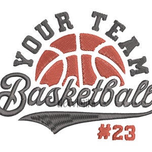 Basketball Team Embroidery Design, Split Name Basketball Embroidery ...