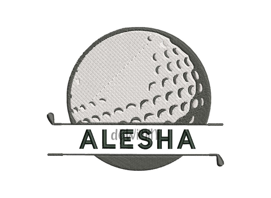 Golf Split Name Horizontal Embroidery Design, Golf Embroidery Design ...