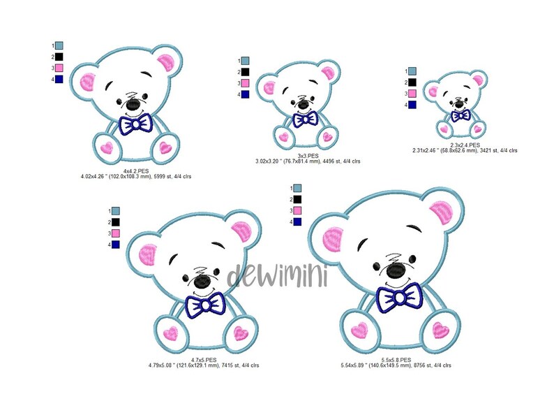 Cute Baby Bear Embroidery Designs Teddy Embroidery Design - Etsy