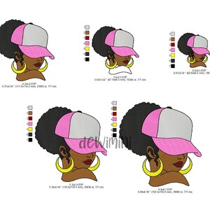 Afro Woman Embroidery Design, Afro Woman Face Embroidery Design ...