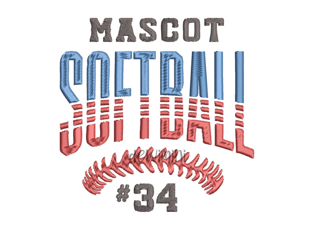 Softball Mascot Embroidery Design, Sport Embroidery Design, Machine ...
