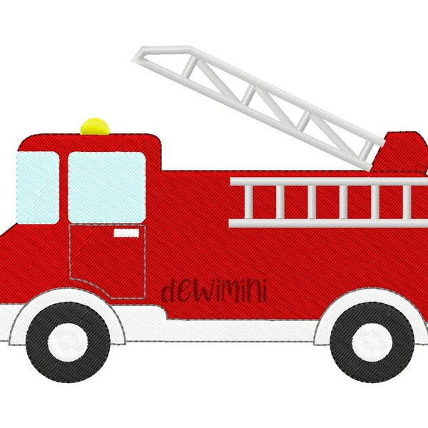 Machine Embroidery Fire Truck - Etsy