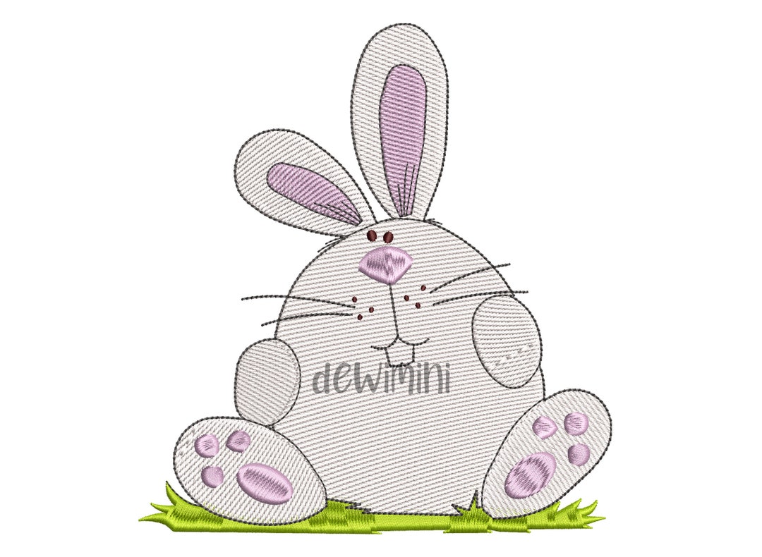 Cute Bunny Embroidery Design, Rabbit Embroidery Design, 5 Size - Etsy