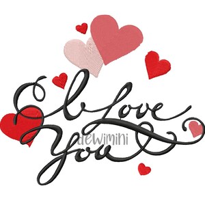 I Love You Embroidery Design, Love Embroidery Design, Embroidery I Love ...