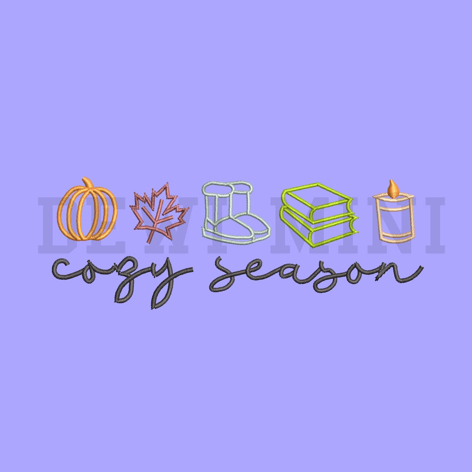 Cozy Season Embroidery Design - Mini Fall Autumn Icons Books Embroidery ...