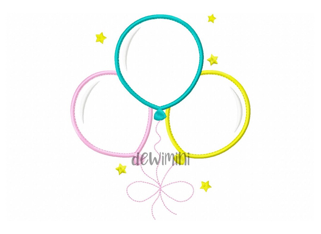 Balloon Birthday Embroidery Designs, Balloon Embroidery Design ...