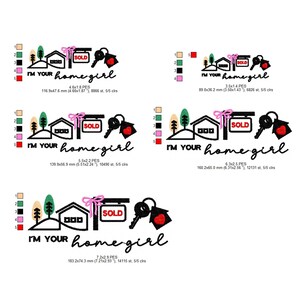Realtor Embroidery Design for Girl Real Estate Agent, Retro Machine ...