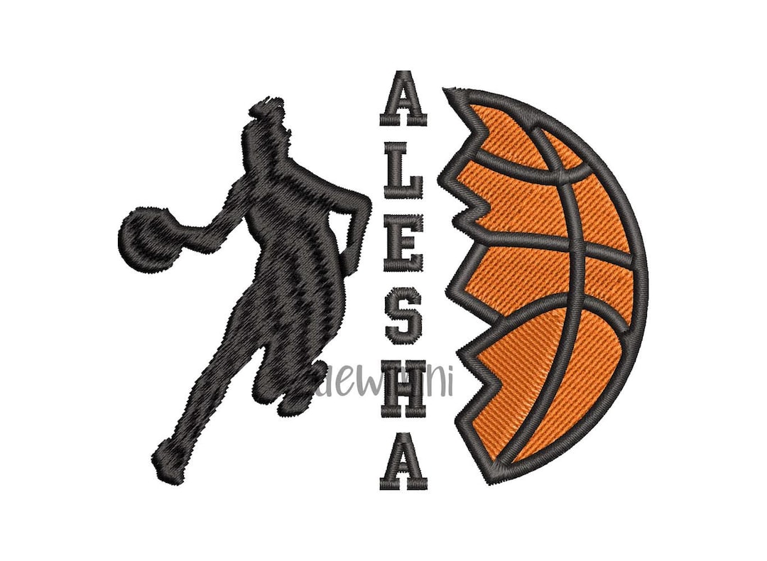 Basketball Embroidery Designs Girl Split Name, Split Basketball Girl ...