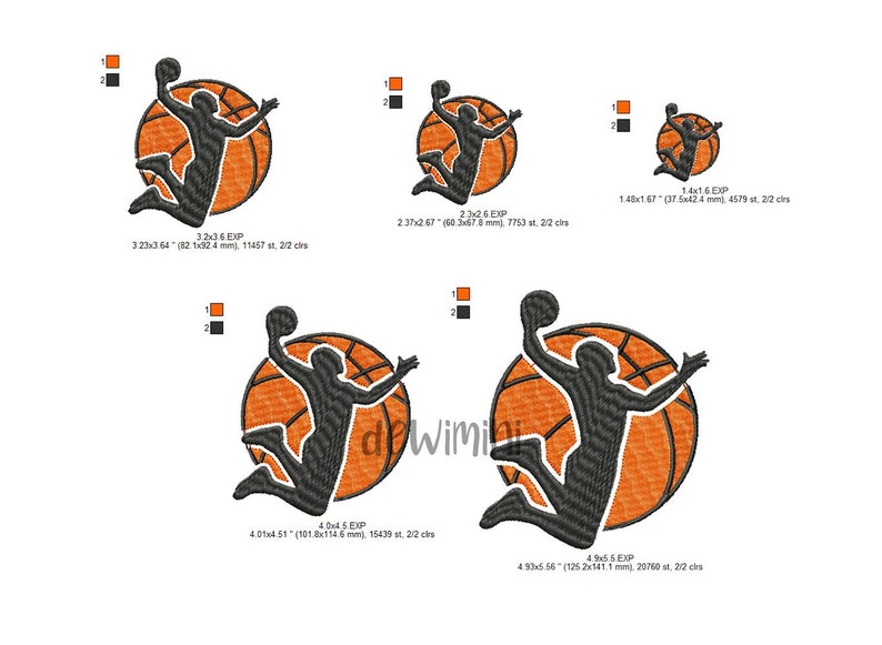 Basketball Embroidery Design, Basketball Players Embroidery Design ...
