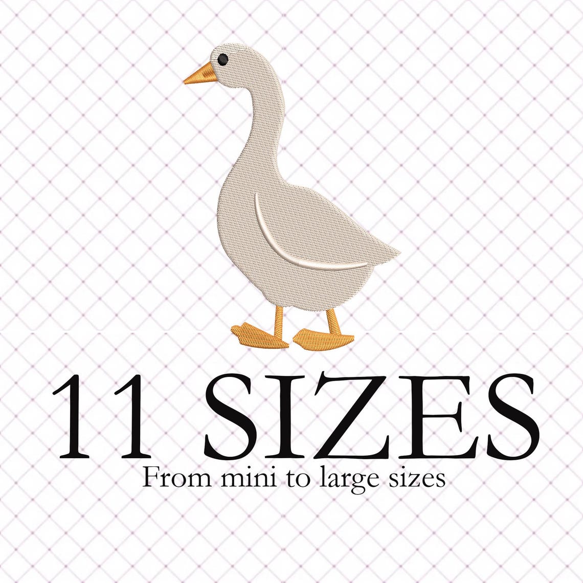 Goose Embroidery Design. Goose Filled Stitch. Goose Silhouette. Mini ...