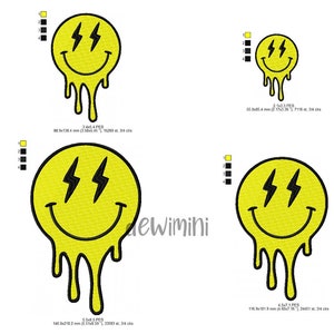 Emoji Smile Embroidery Design, Happy Face Machine Embroidery File, Machine Embroidery Design, 4 ...