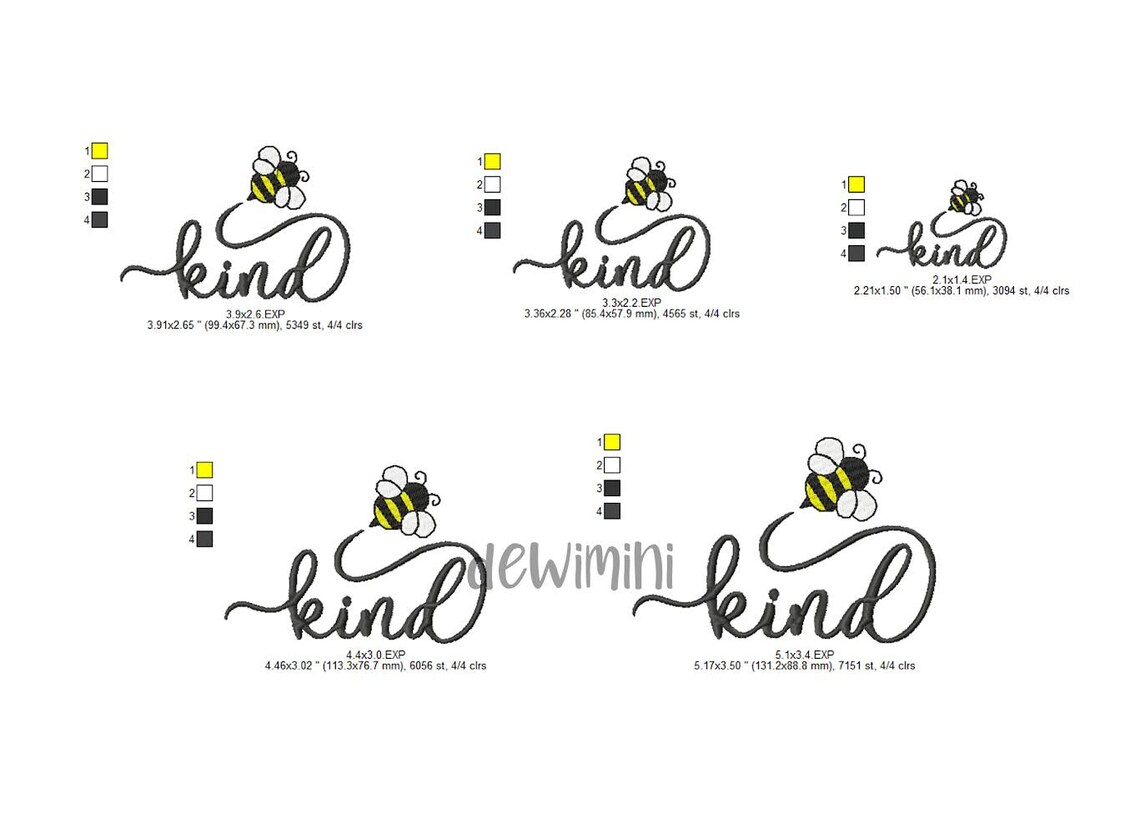 Cute Bee Kind Embroidery Design, Honey Bee Embroidery Designs,bumble ...