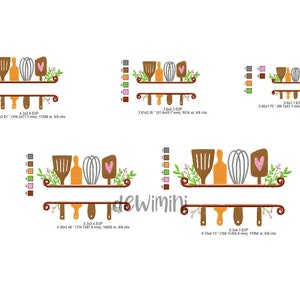Kitchen Utensils Split Embroidery Design, Baking Tools Embroidery ...