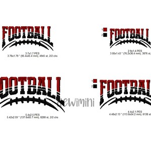 Football Embroidery Design for Team, American Football Split Name With ...