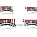 Football Embroidery Design for Team, American Football Split Name With ...