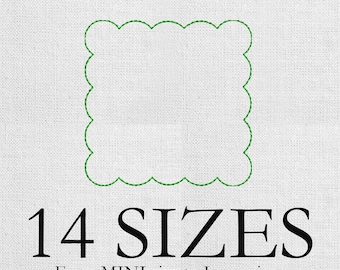 Scallop Embroidery Design. Basic Shape. Square Scallop Frame Embroidery ...