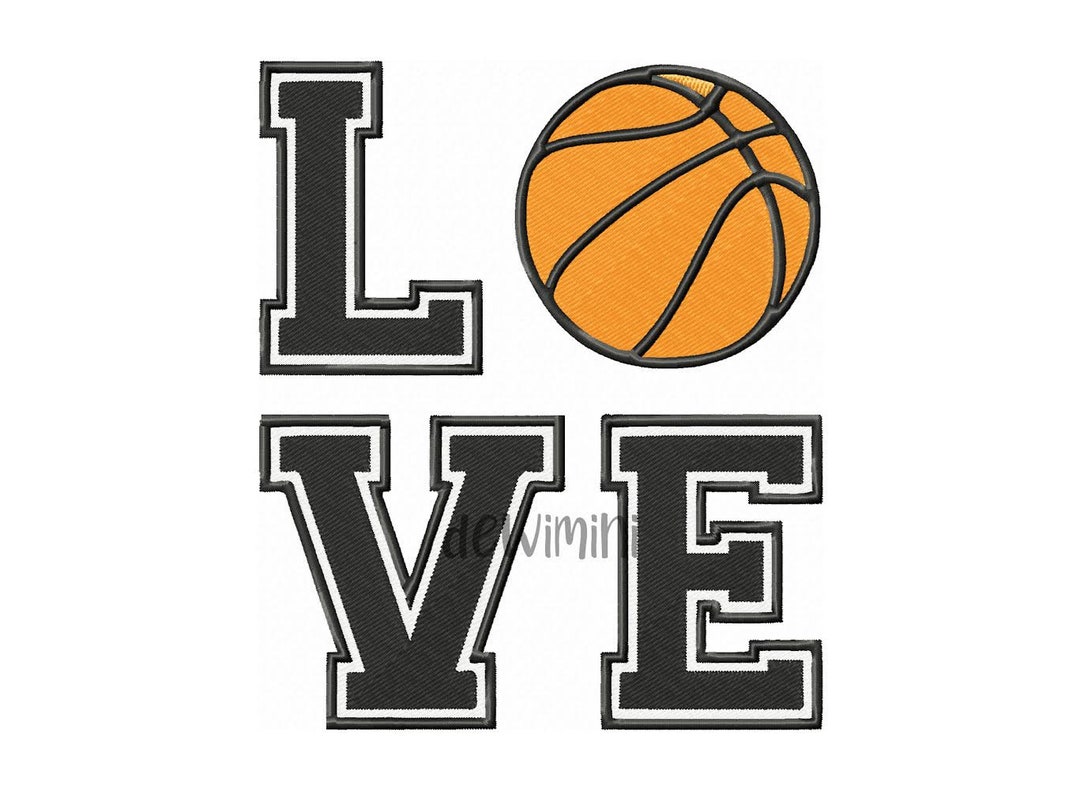Love Basketball Embroidery Design, Sports Embroidery, Towel Bag DIY ...