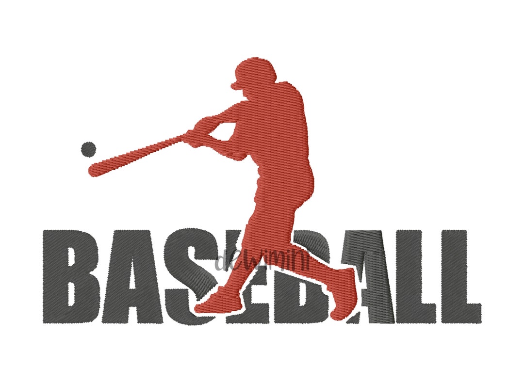 Baseball Player Embroidery Design, Baseball Embroidery Design, Sport ...