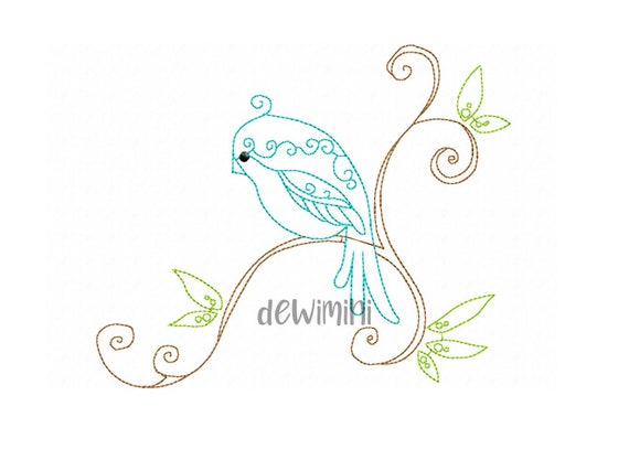 Bird Line Art Embroidery Designs Birds Embroidery - Etsy