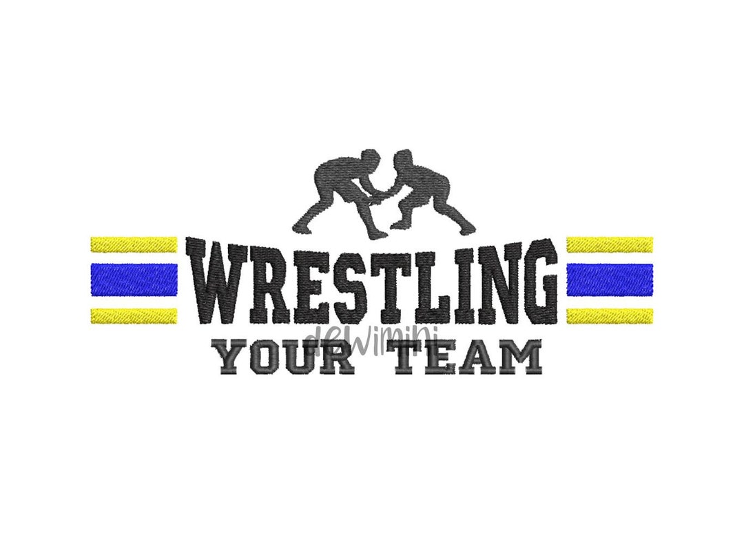 Wrestling Embroidery Design Custom Name or Team, Wrestling Embroidery ...