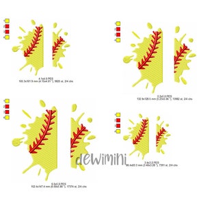 Softball Splash Split Name Embroidery Design, Sport Embroidery Design ...