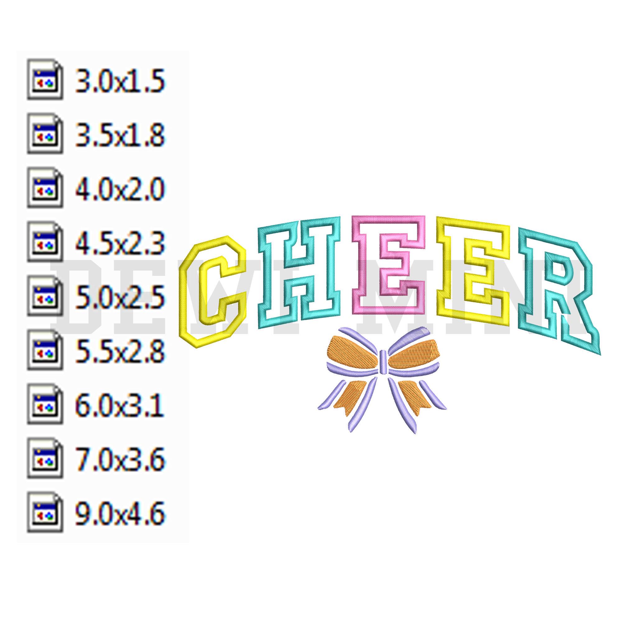 Cheer Embroidery Design, Pom Pom Embroidery Design, Cheerleader ...