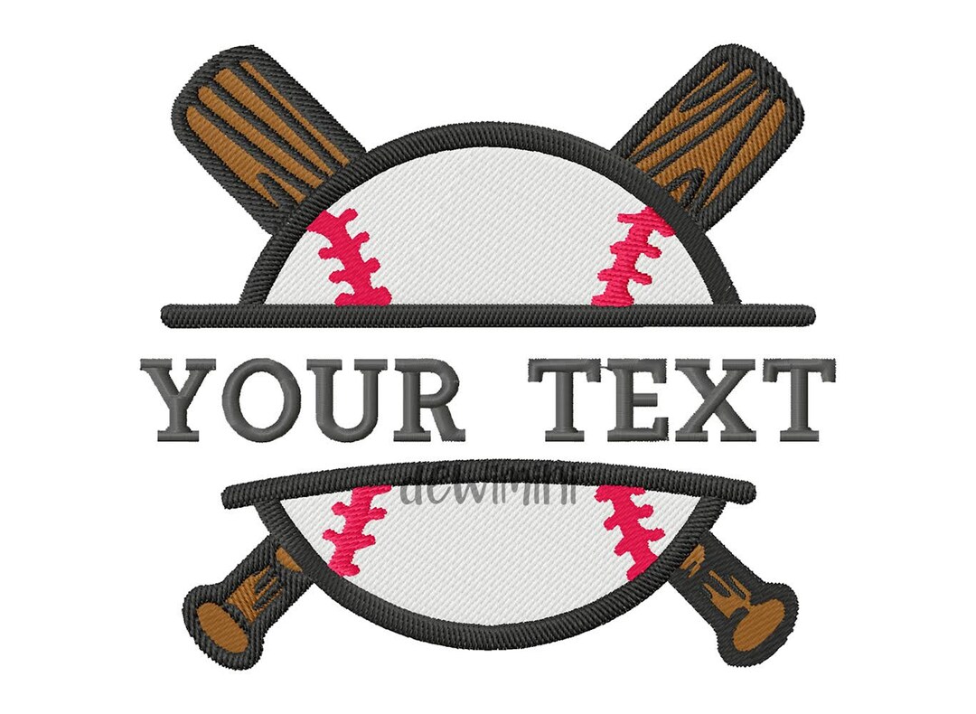 Split Baseball Embroidery Design, Sport Embroidery Design, Machine ...