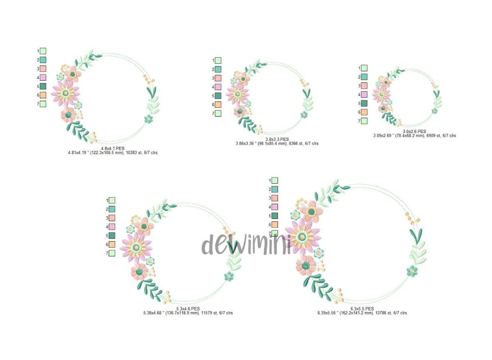 Monogram Flower Frame Embroidery Designs, Flower Embroidery Design ...