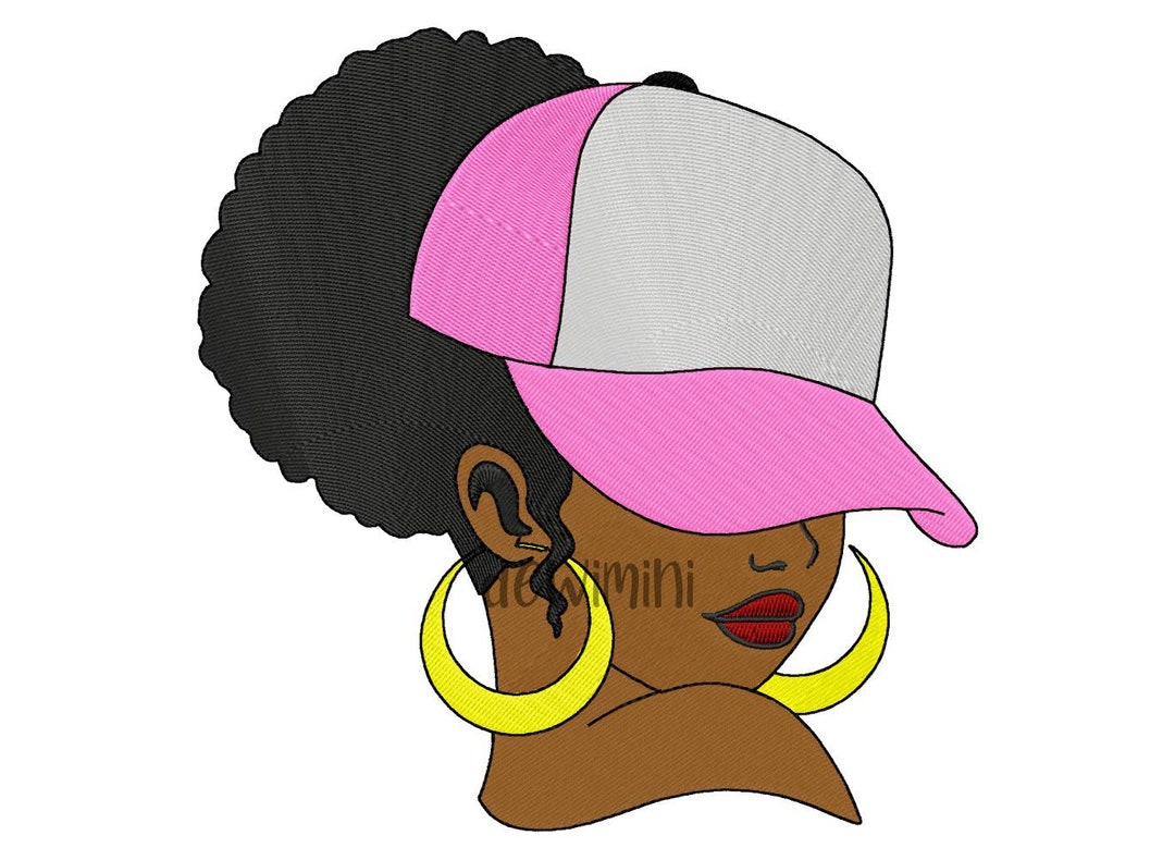 Afro Woman Embroidery Design, Afro Woman Face Embroidery Design ...