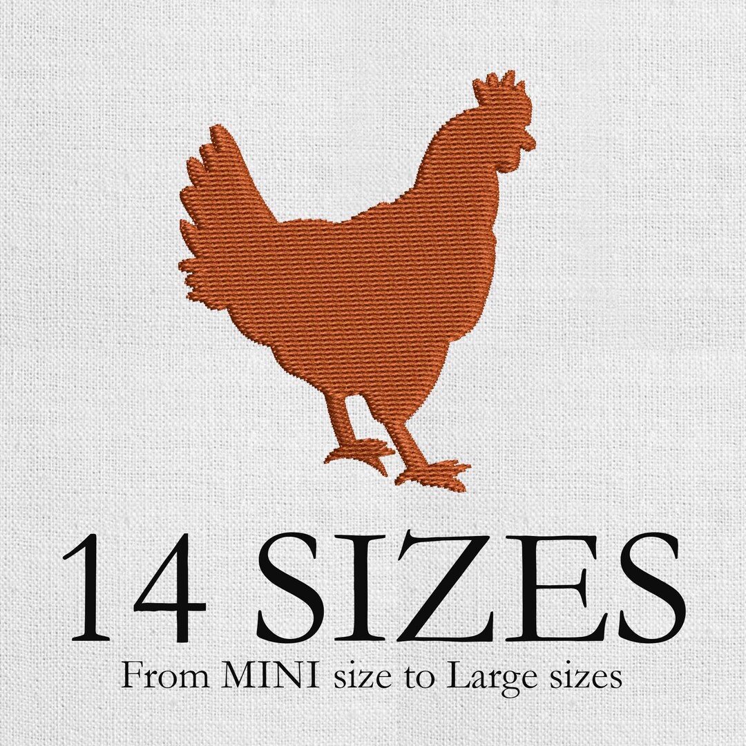 Hen Embroidery Design. Hen Silhouette. Mini Hen Embroidery Design. Hen ...