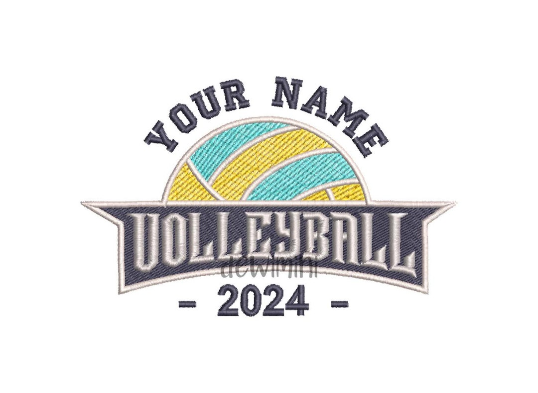Volleyball Custom Name or Team Embroidery Design, Volleyball Embroidery ...