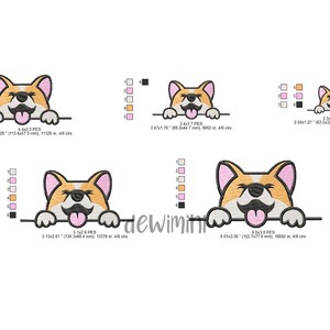 Peek A Boo Corgi Embroidery Design, Cute Baby Corgi Embroidery Design ...