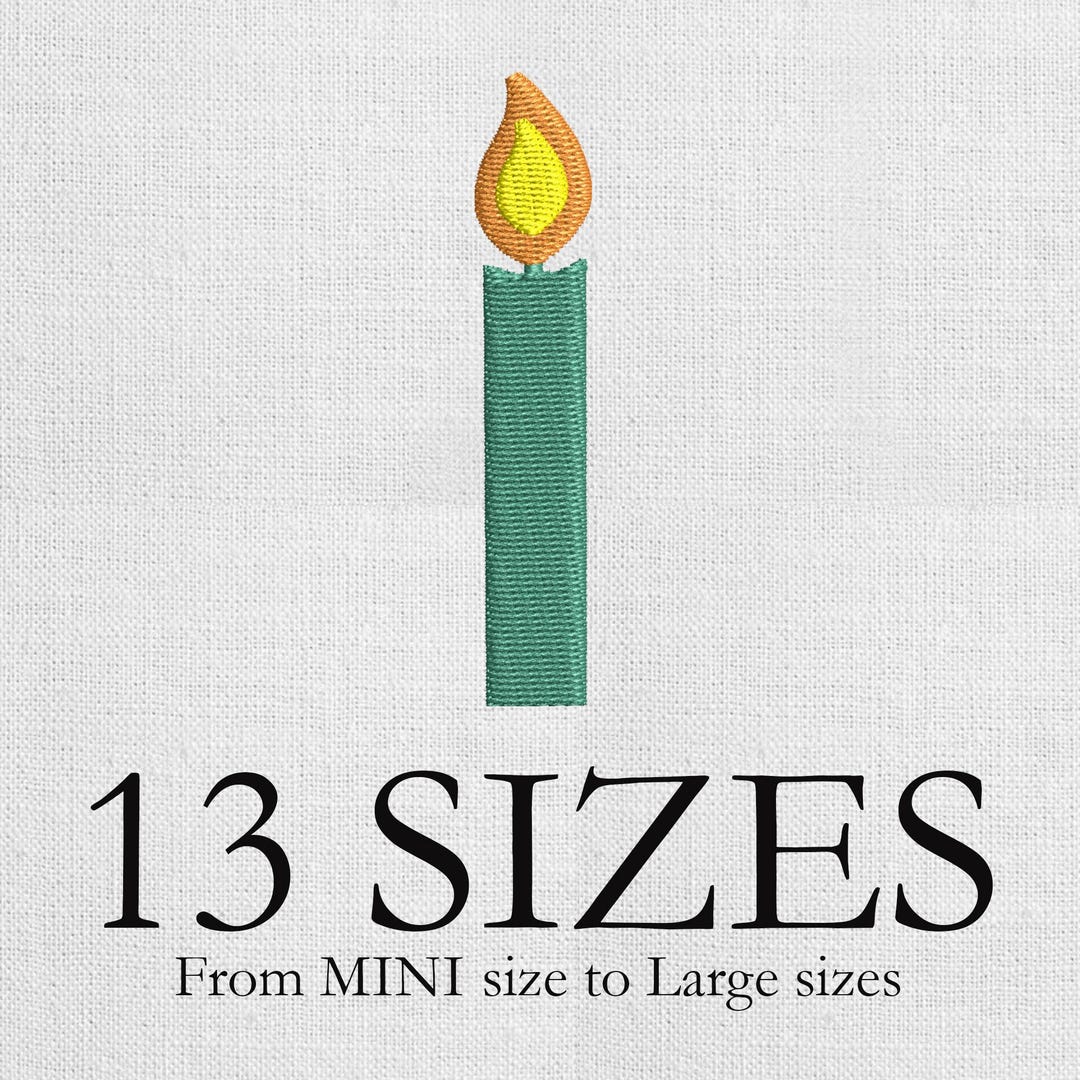 Candle Embroidery Design, Mini Candle, Machine Embroidery, Candle ...
