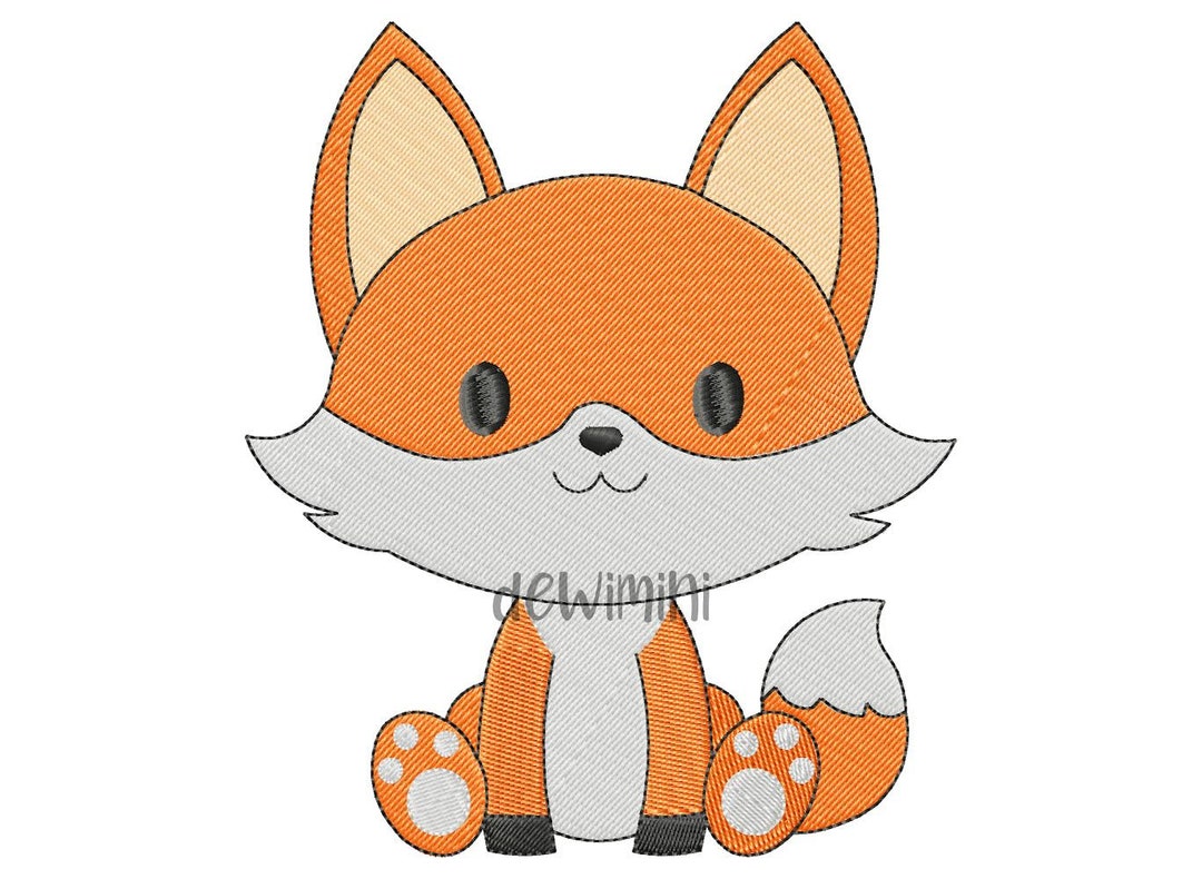 Cute Baby Fox Embroidery Design, Animal Embroidery Design, Woodland ...