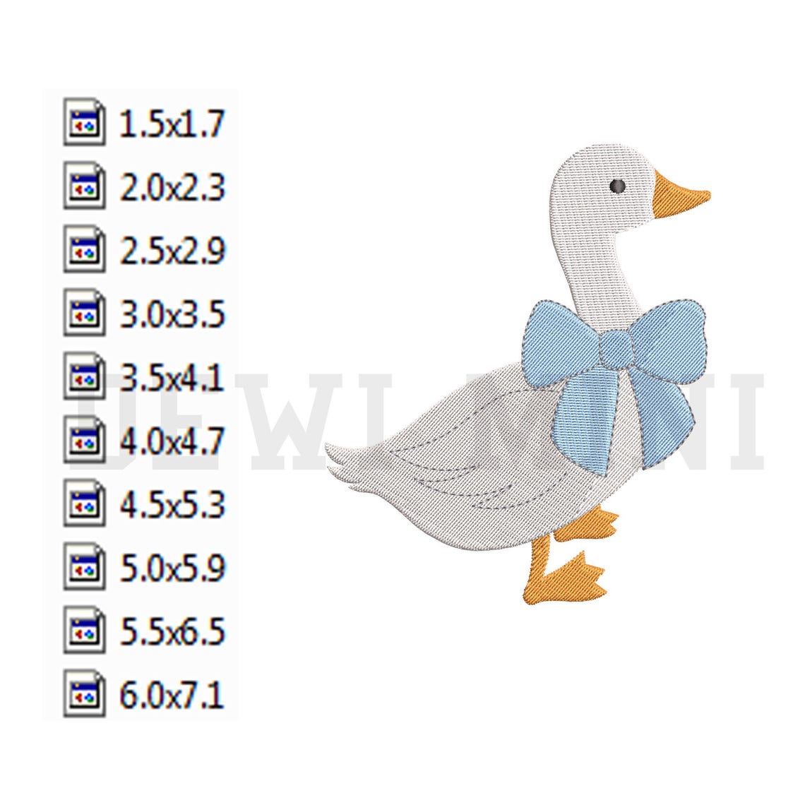 Cute Silly Goose Mini Machine Embroidery Design, Retro Lovely Goose ...