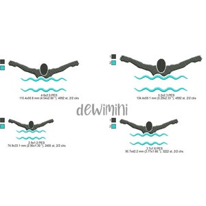 Swimmer Swimming Split Name Embroidery Design, Swimmer Embroidery ...