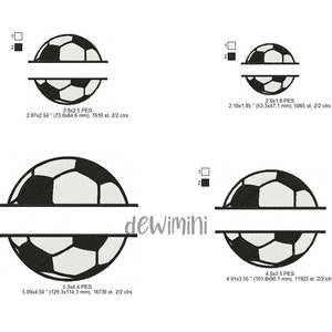 Soccer Embroidery Design Split Name Horizontal, Split Soccer Football ...