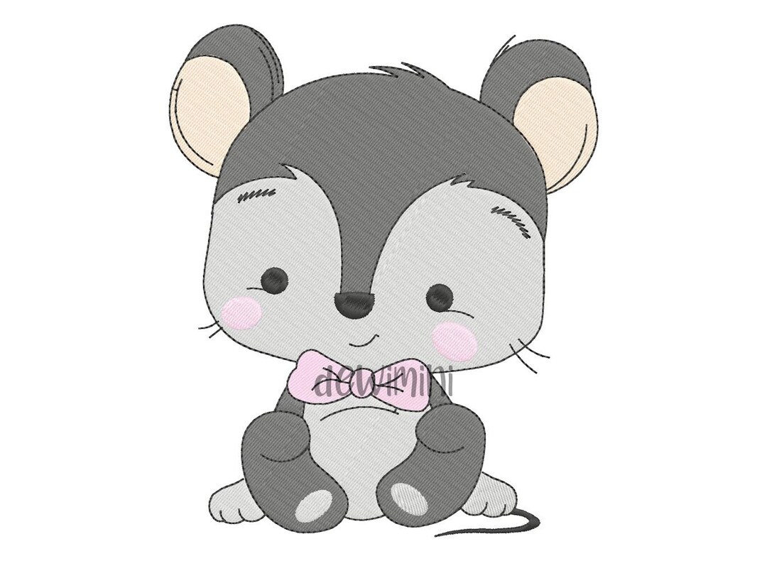 Mouse Embroidery Design, Cute Boy Mouse Embroidery Design, Animals ...