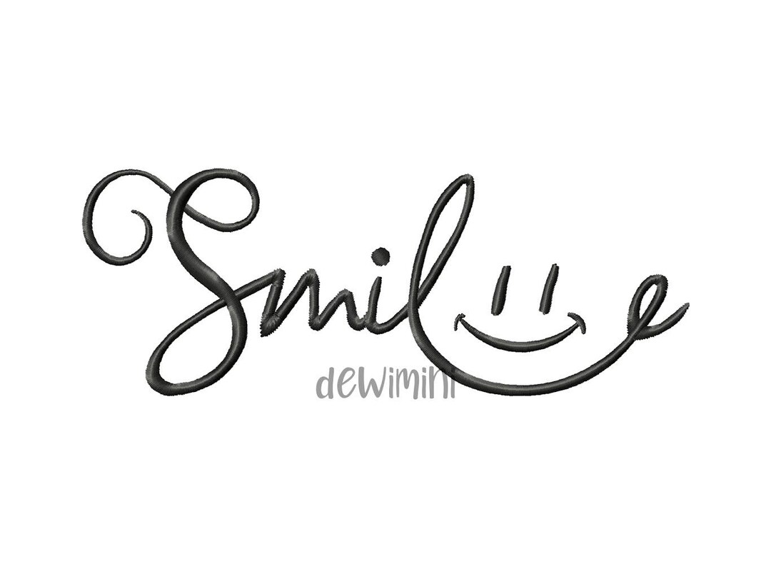 Smile Embroidery Design, Smiley Face Mouth Embroidery Design, Trendy ...