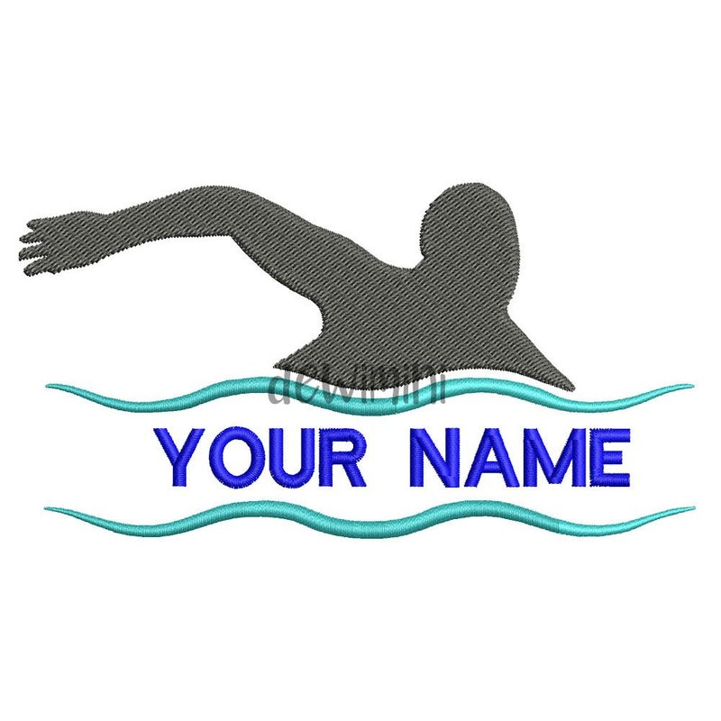 Swim Embroidery - Etsy