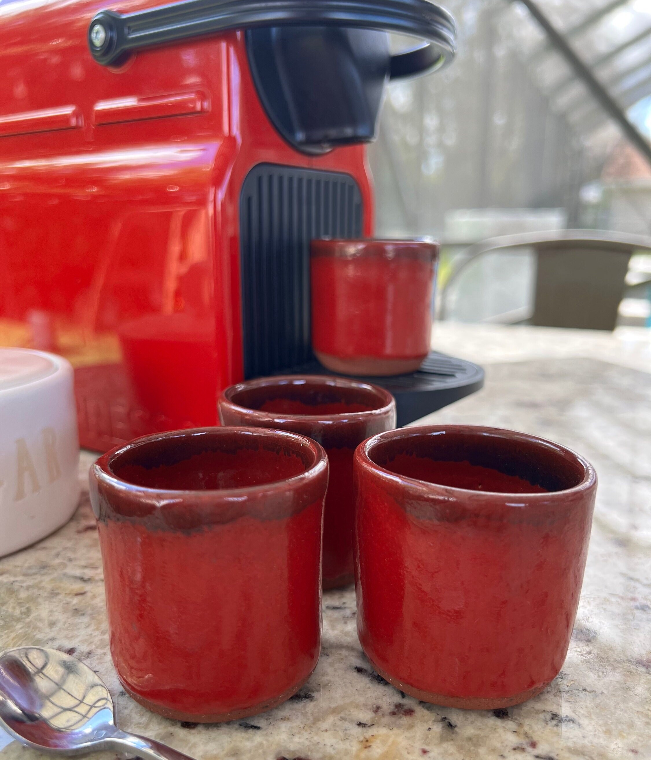 Espresso Coffee Hand Made Clay Cups RED-CHILI Set of 4 - Etsy