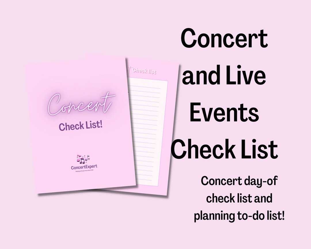 Concert Check List, Downloadable Live Event Planning List, Concert ...