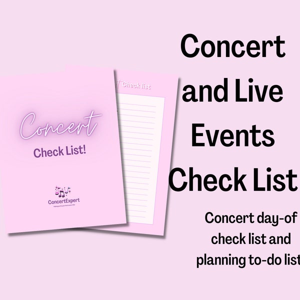 Concert Check List - Etsy