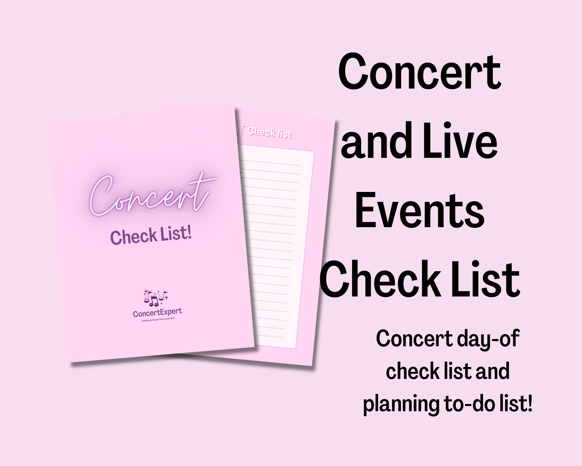 Concert Check List, Downloadable Live Event Planning List, Concert ...