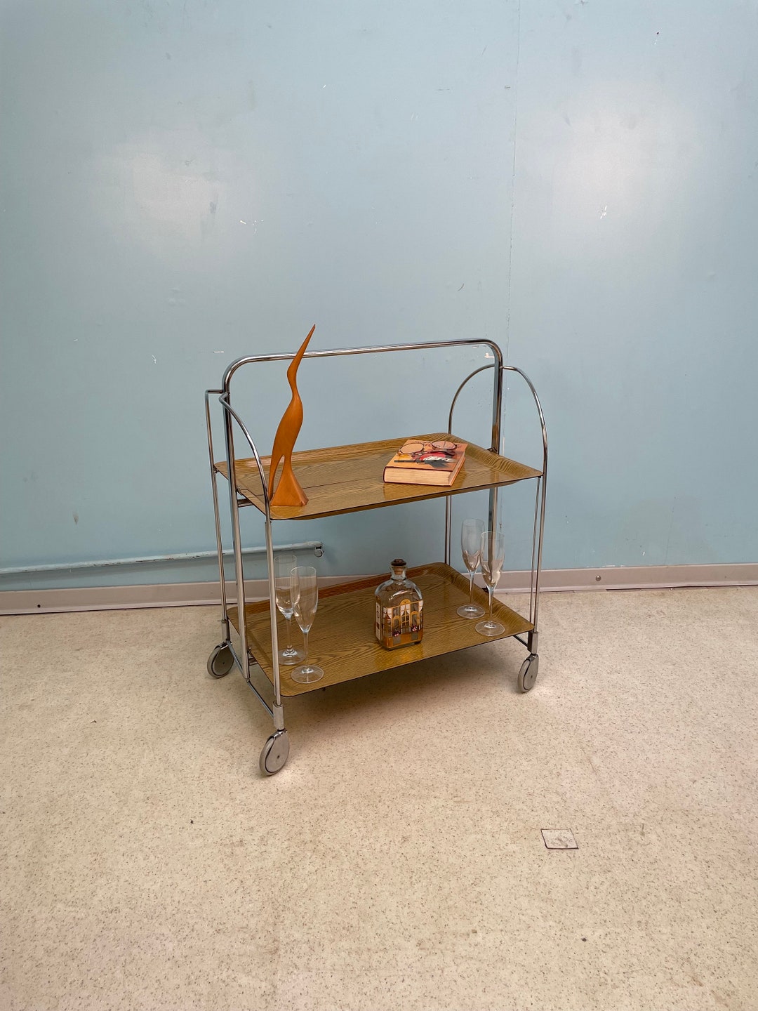 Original German Serving Trolley Trolley Bar Trolley by Gerlinol 1960s ...