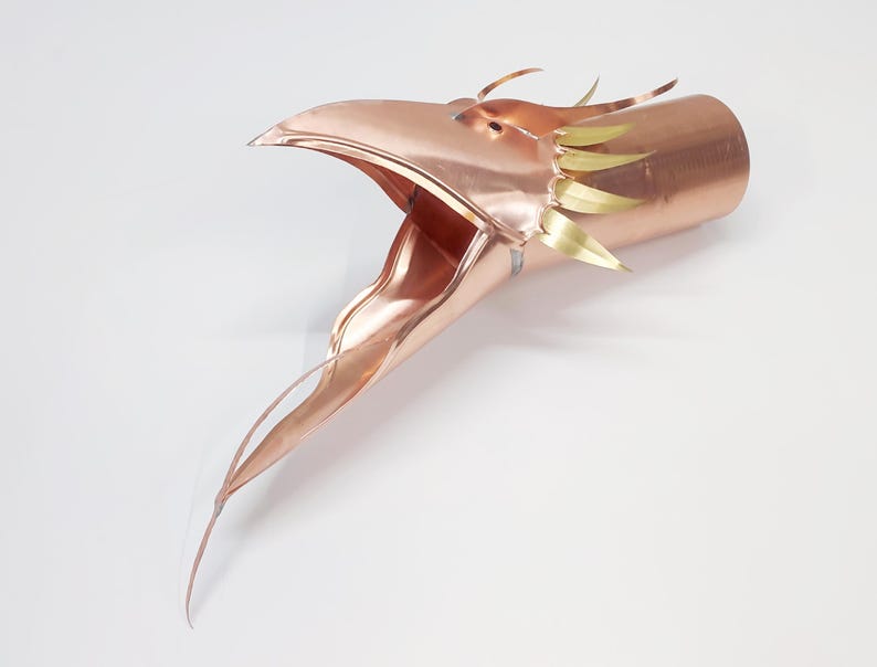 Copper Gargoyle Gutter Spout “noctua” – Handmade Copper & Brass ...
