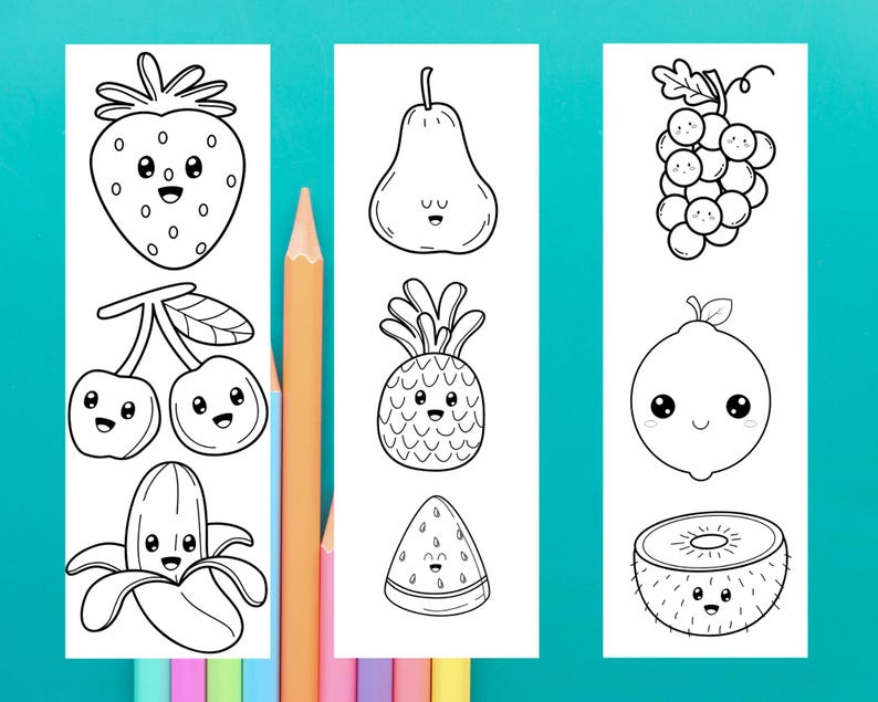 Handmade Kawaii Fruits Bookmark Trio, Fun Book Accessories (digital ...