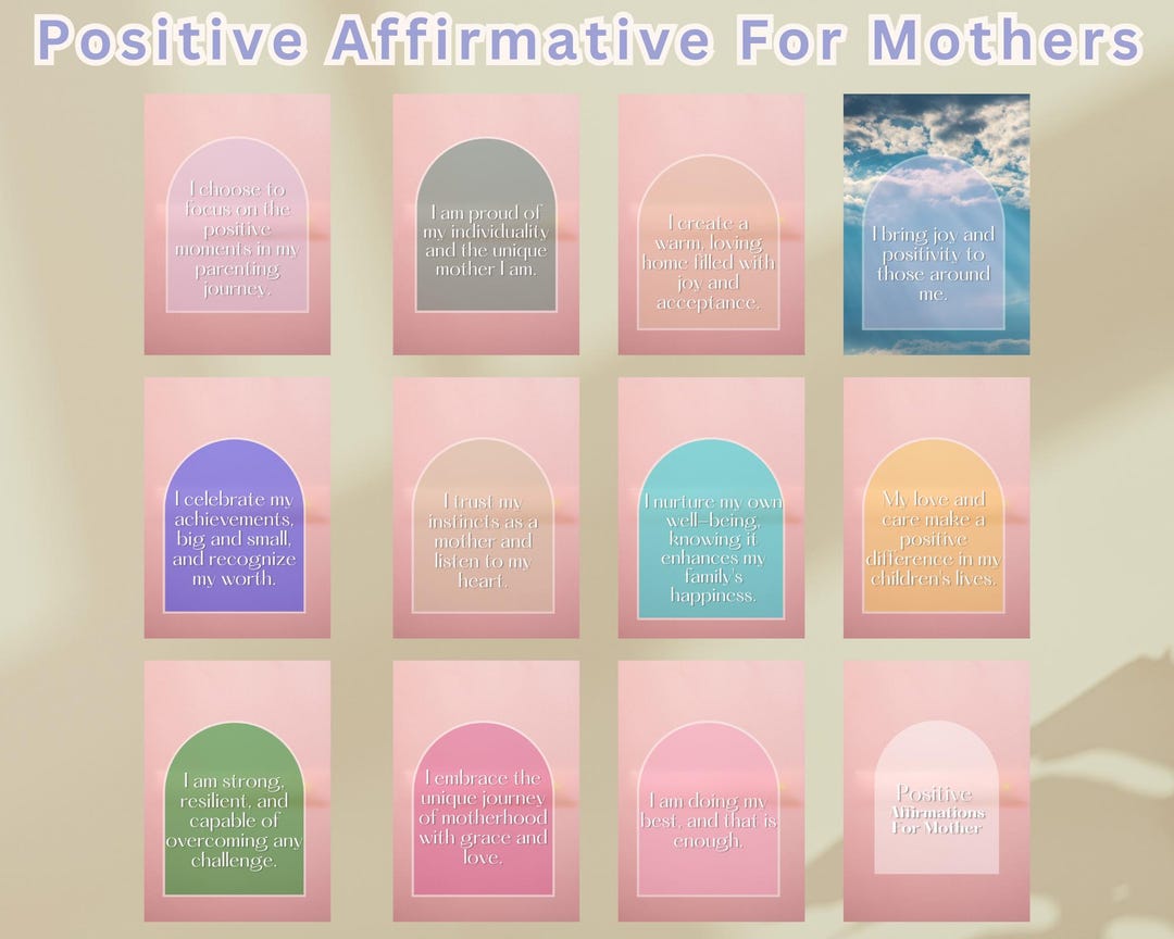 Mother Positive Affirmation Card, Words of Affirmations for Mothers ...